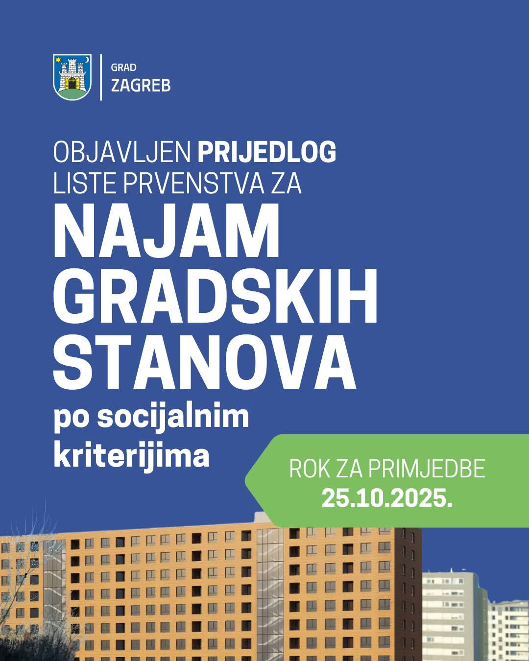 Grad Zagreb objavio prijedlog liste reda prvenstva za najam stanova – 1 ...