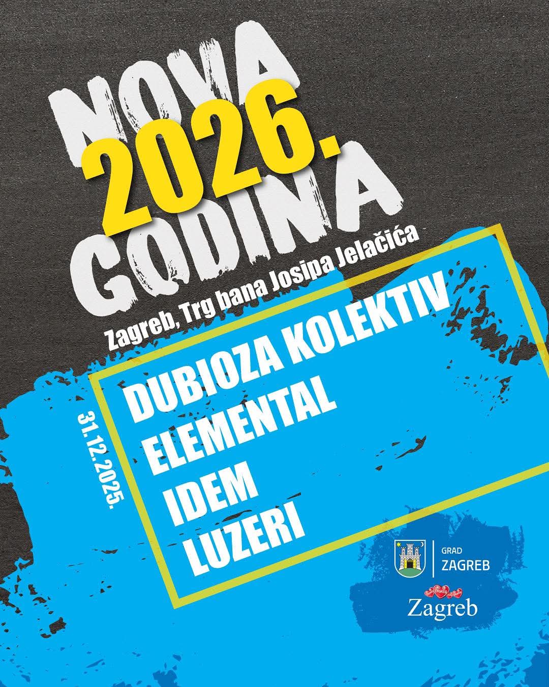 Doček Nove 2026. u Zagrebu: Dubioza Kolektiv, Elemental, IDEM i Luzeri ...