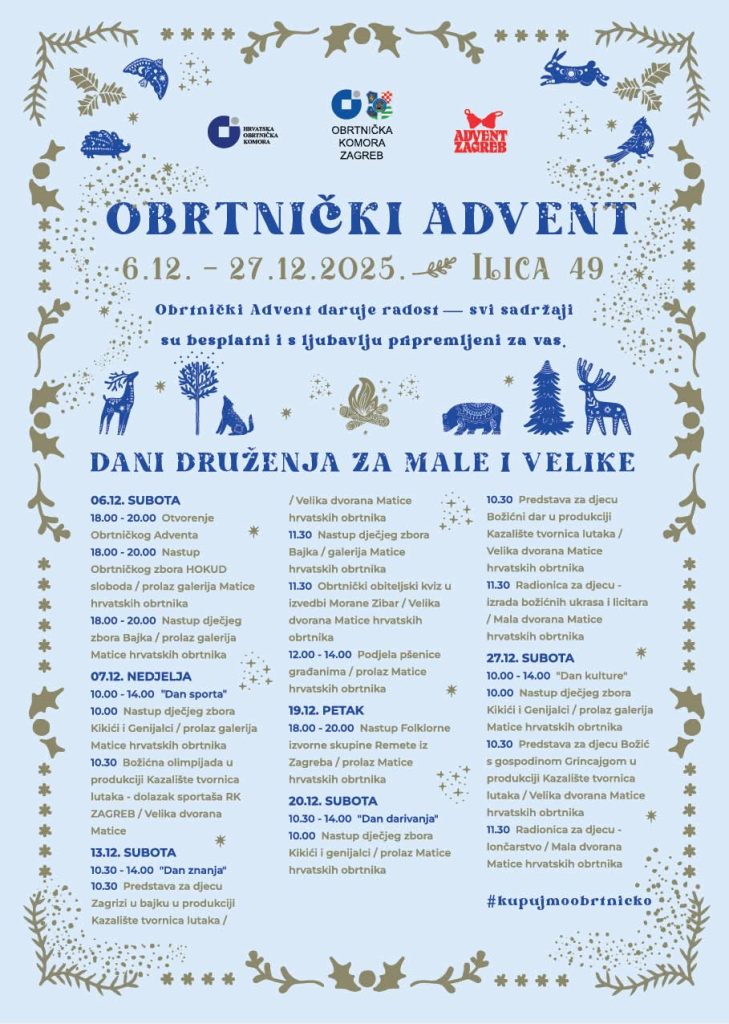 Zagreb: Obrtnički Advent 2025. na Ilici 49 – Program, datumi i ...